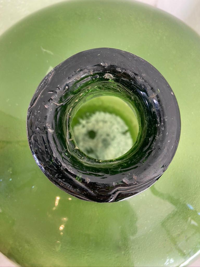 19th Century Green Demijohn from Puebla, Mexico at 1stDibs