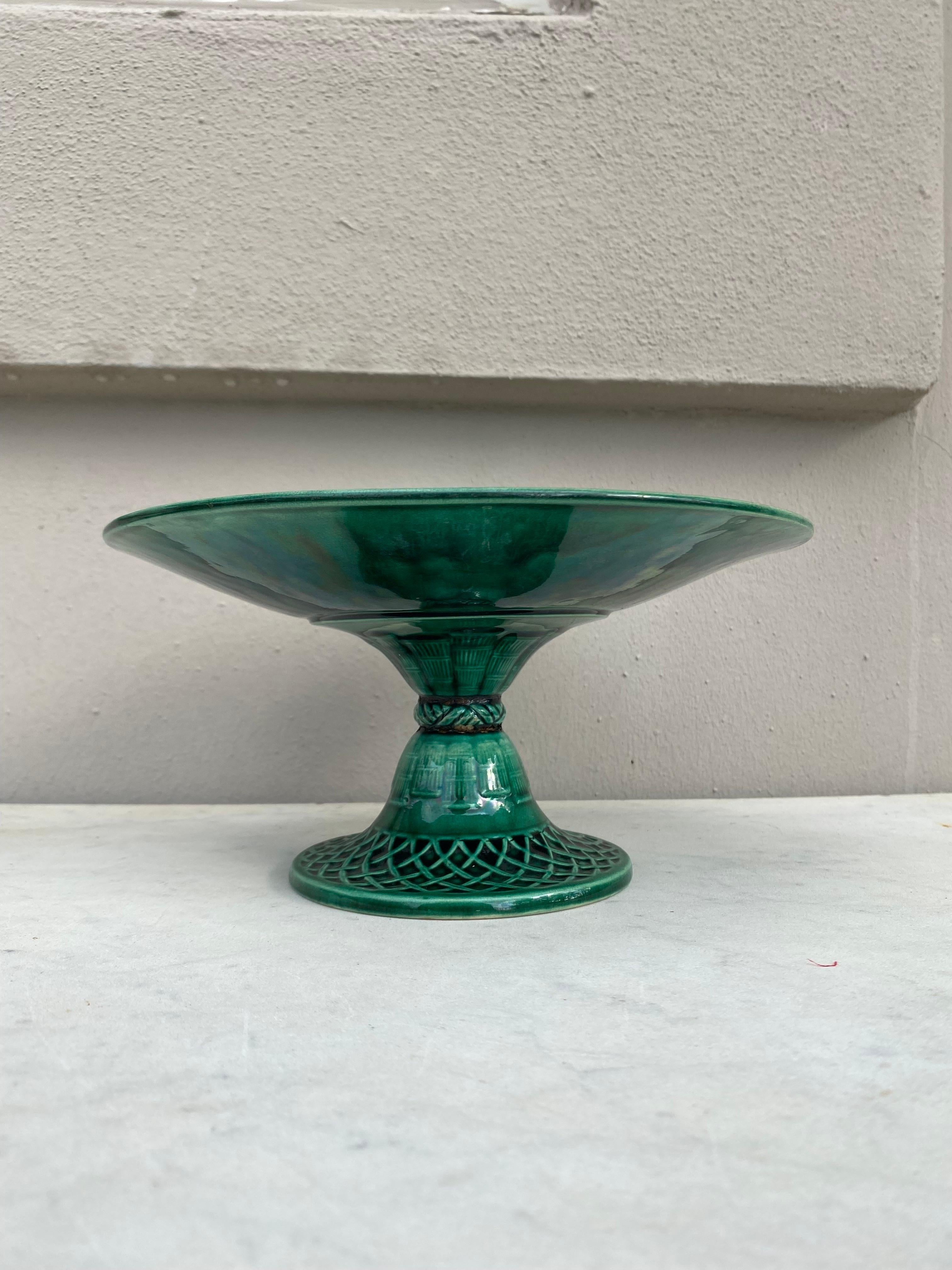 19th Century Green Majolica Cake Stand Minton at 1stDibs