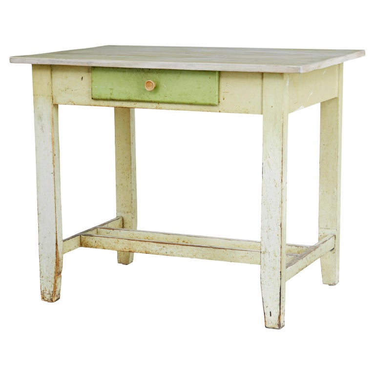 19th Century Green Painted Scandinavian Side Table For Sale at 1stDibs