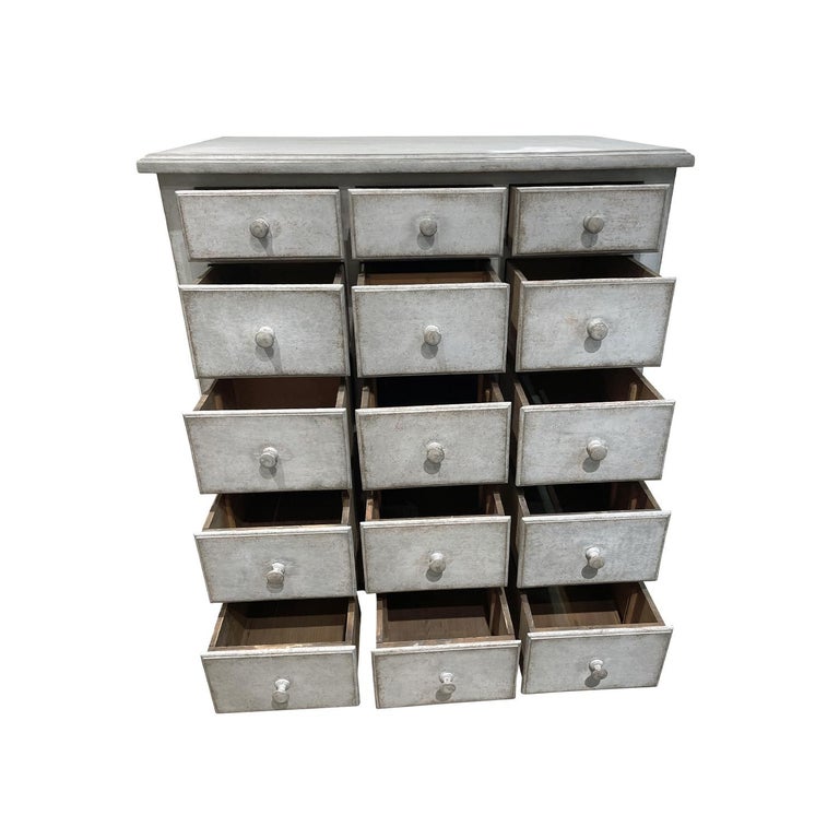 19th Century Grey Swedish Pair of Oakwood Pharmacy Desks - Apothecary ...