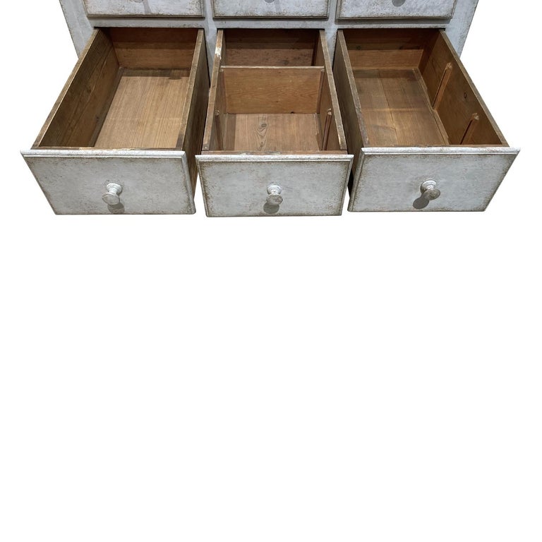 19th Century Grey Swedish Pair of Oakwood Pharmacy Desks - Apothecary ...