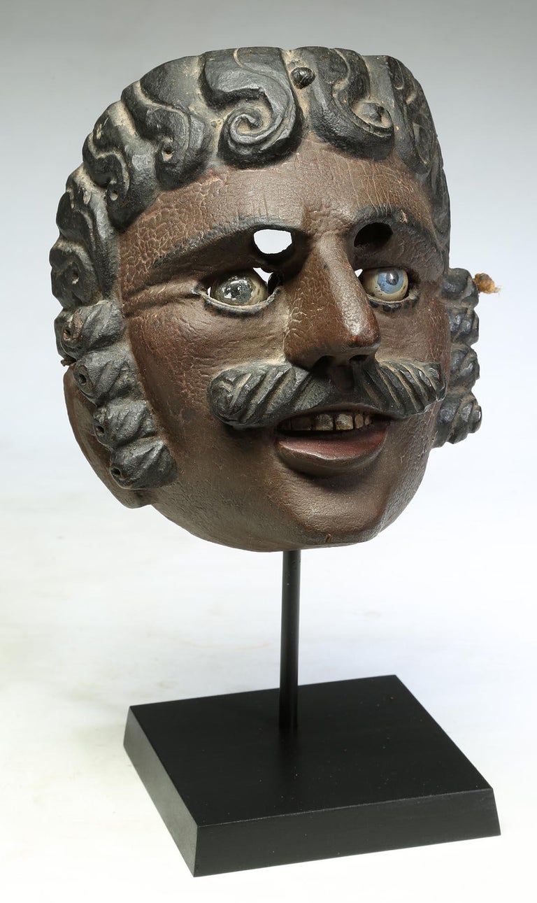 19th Century Guatemalan Conquistador Mask with Moustache and Sideburns ...