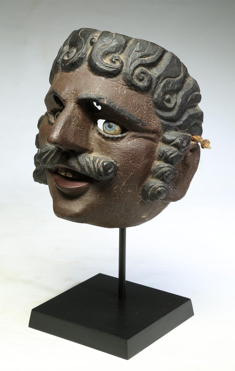 19th Century Guatemalan Conquistador Mask with Moustache and Sideburns ...