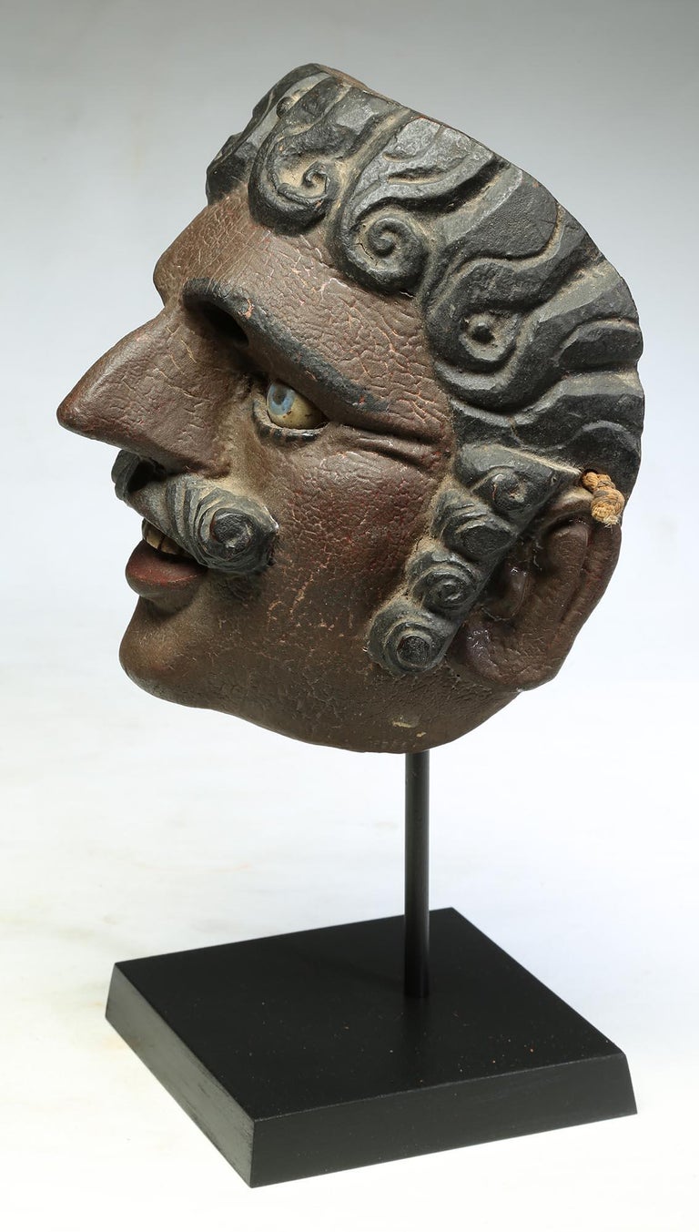 19th Century Guatemalan Conquistador Mask with Moustache and Sideburns ...
