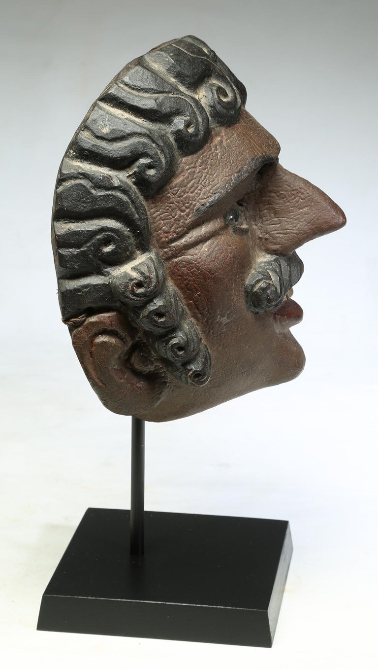 19th Century Guatemalan Conquistador Mask with Moustache and Sideburns ...