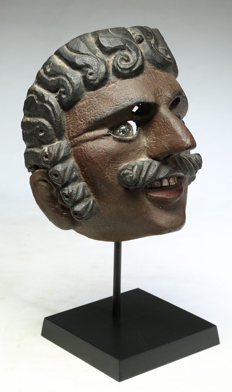 19th Century Guatemalan Conquistador Mask with Moustache and Sideburns ...