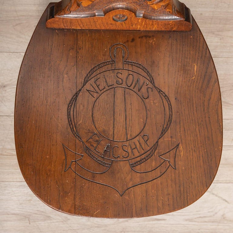 19th Century Hall Oak Chair From The Foudroyant, Lord Nelson’s Flagship ...