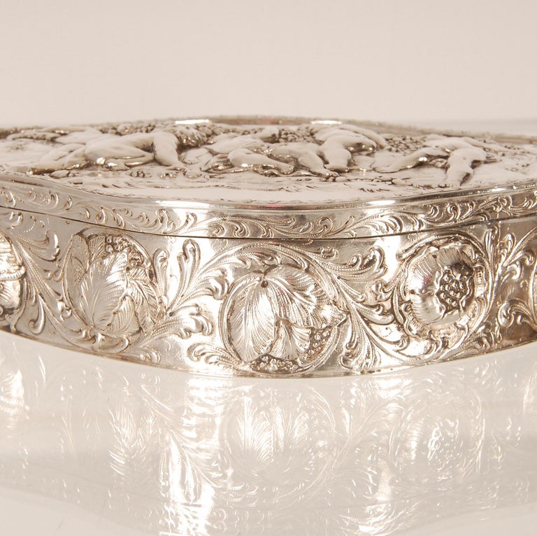 Hanau Silver Jewelry Box J.D.Schleissner and Sons Antique German Casket ...