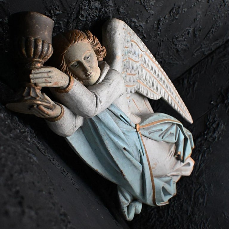 19th Century Hand Carved Angel For Sale at 1stDibs