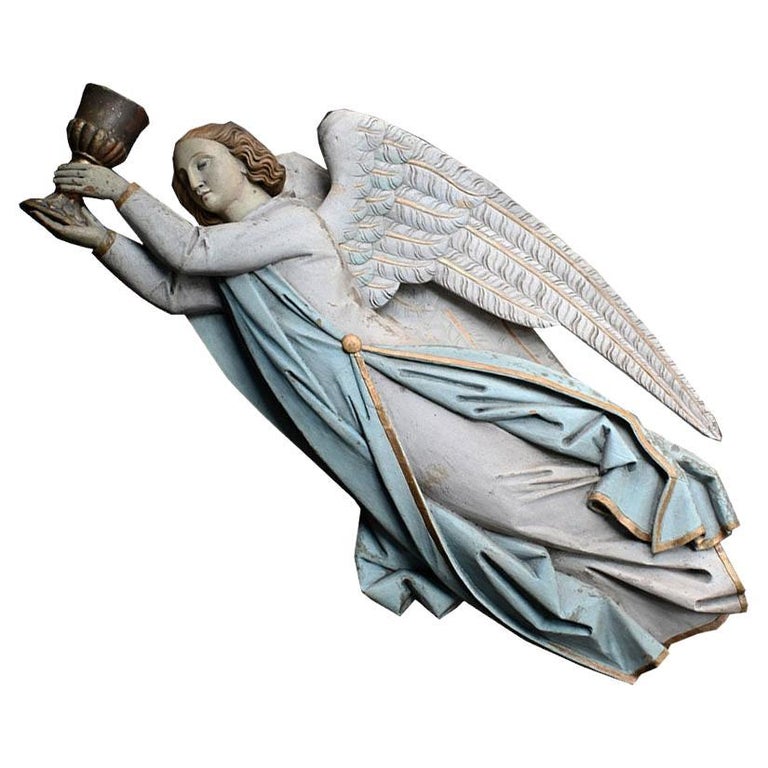 19th Century Hand Carved Angel For Sale at 1stDibs