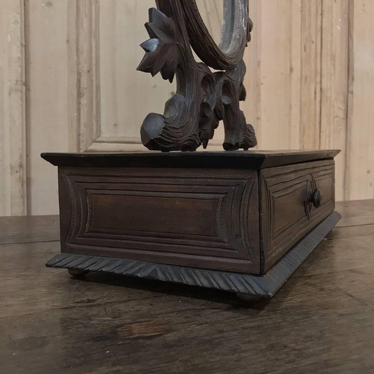 19th Century Hand-Carved Black Forest Vanity Mirror-Box For Sale at 1stDibs