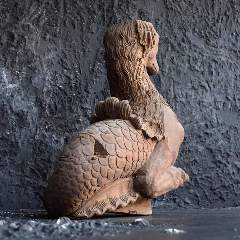 19th Century Hand Carved English Stately Home Mythological Heraldic ...