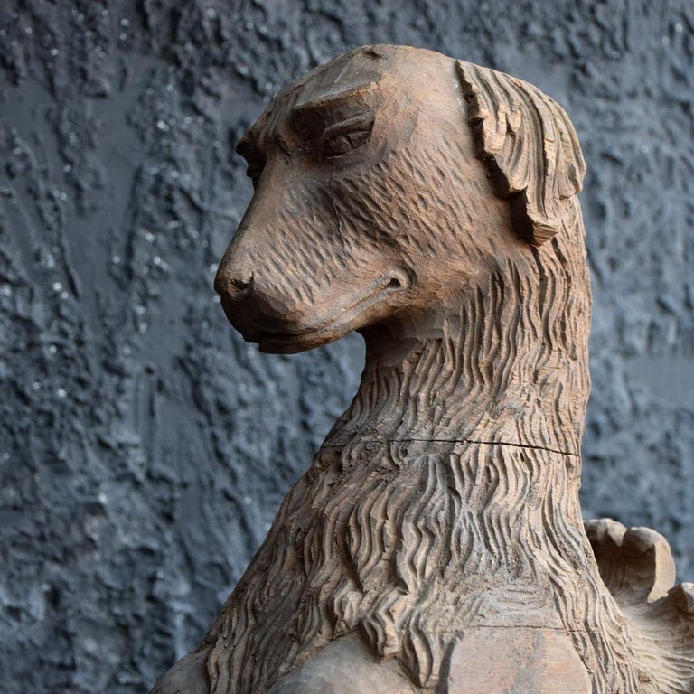 19th Century Hand Carved English Stately Home Mythological Heraldic ...