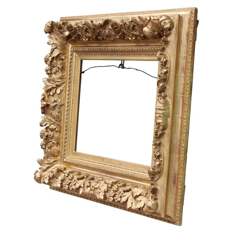 19th Century Hand-Carved French Baroque / Florentine Style Gilt Frame ...