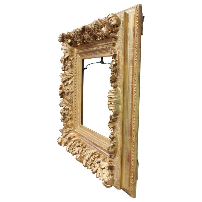 19th Century Hand-Carved French Baroque / Florentine Style Gilt Frame ...