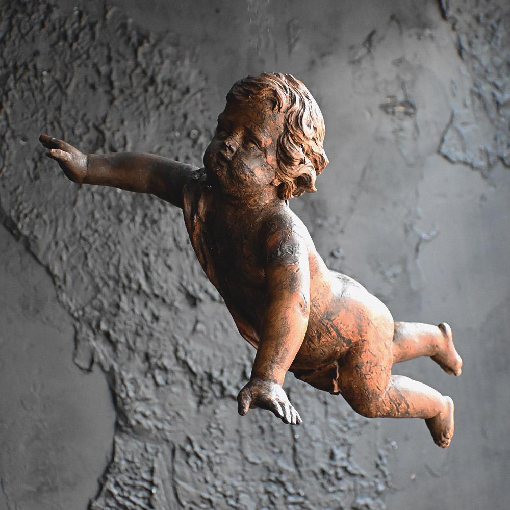 19th Century Hand Carved Italian Putti Figure at 1stDibs