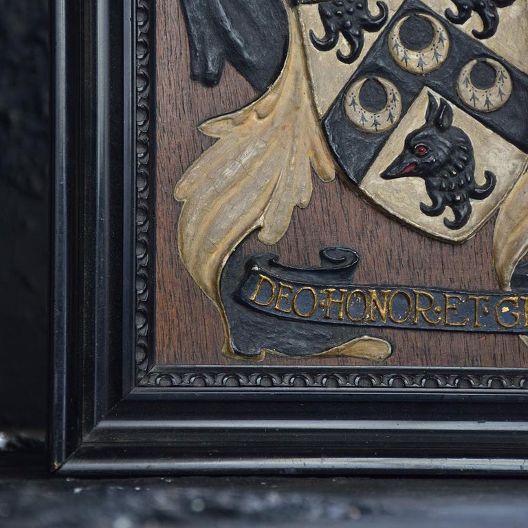 19th century hand crafted family shield For Sale at 1stDibs
