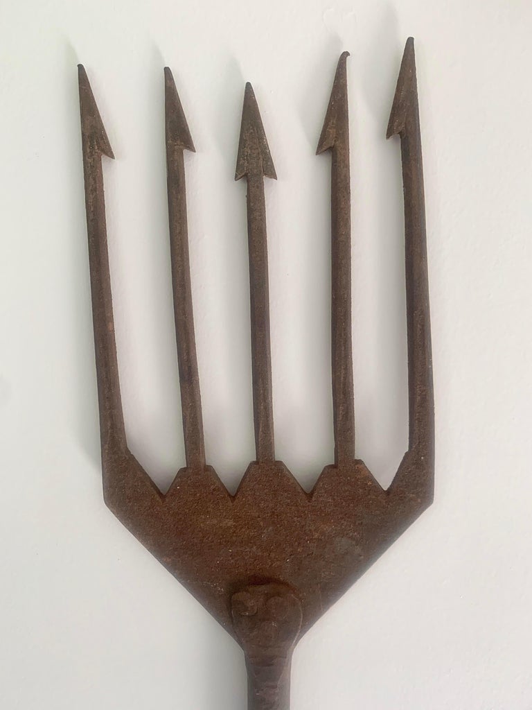 19th Century Hand Forged Iron Harpoon on Custom Wall Mount For Sale at ...