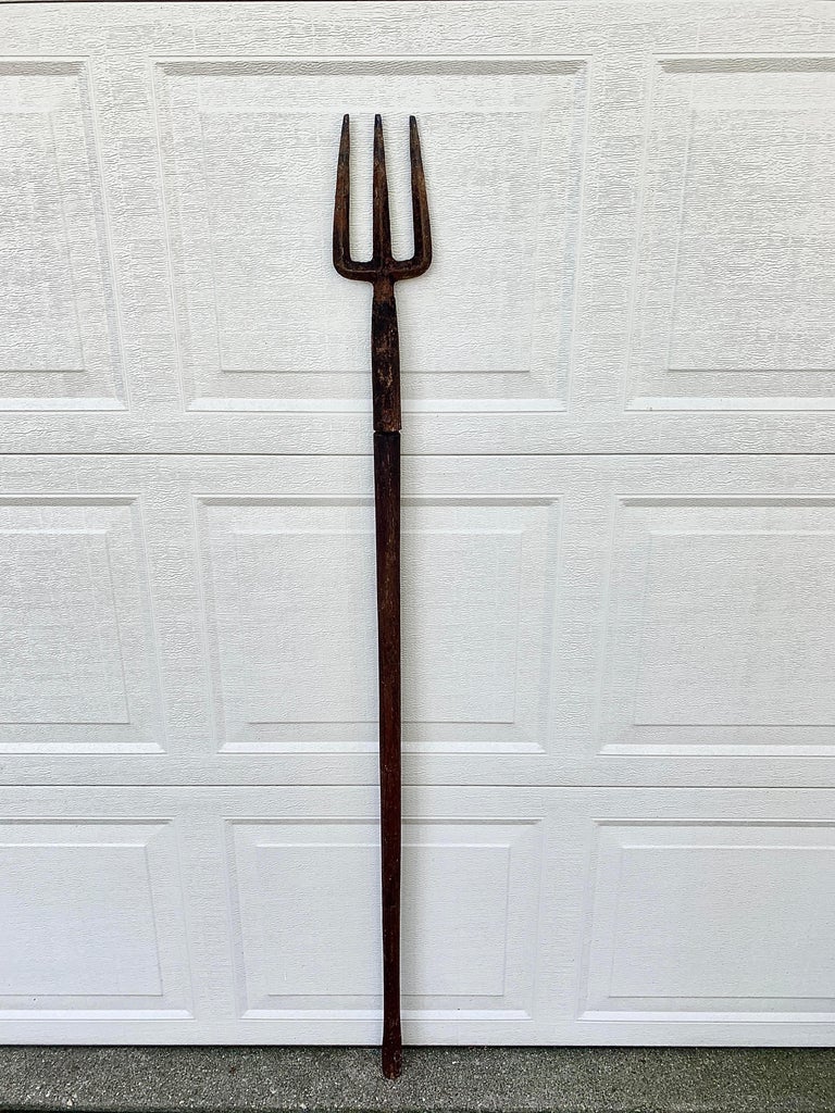 19th Century Hand Forged Iron Harpoon with Wooden Handle For Sale at ...