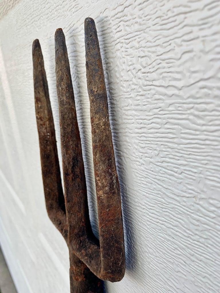 19th Century Hand Forged Iron Harpoon with Wooden Handle For Sale at ...