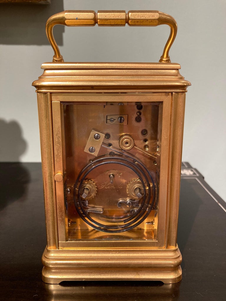 19th Century Hand Painted, Engraved and Gilt Brass Carriage Clock For ...
