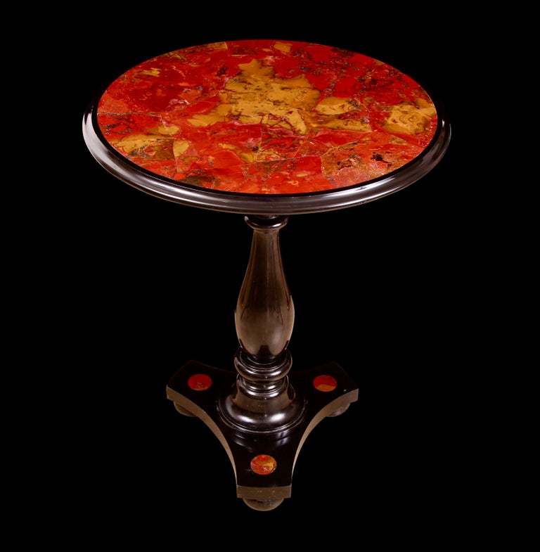 19th Century Hardstone Agate Inlaid Marble Table For Sale at 1stDibs