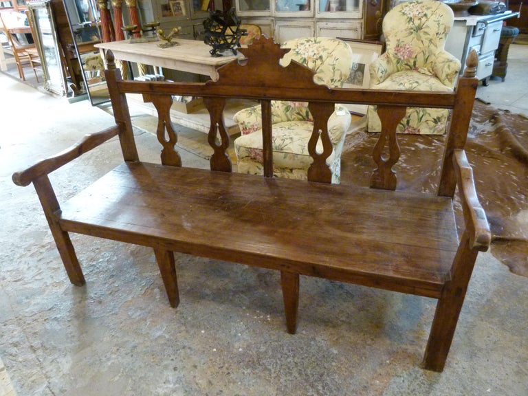 19th Century Hardwood Colonial Style Bench at 1stDibs