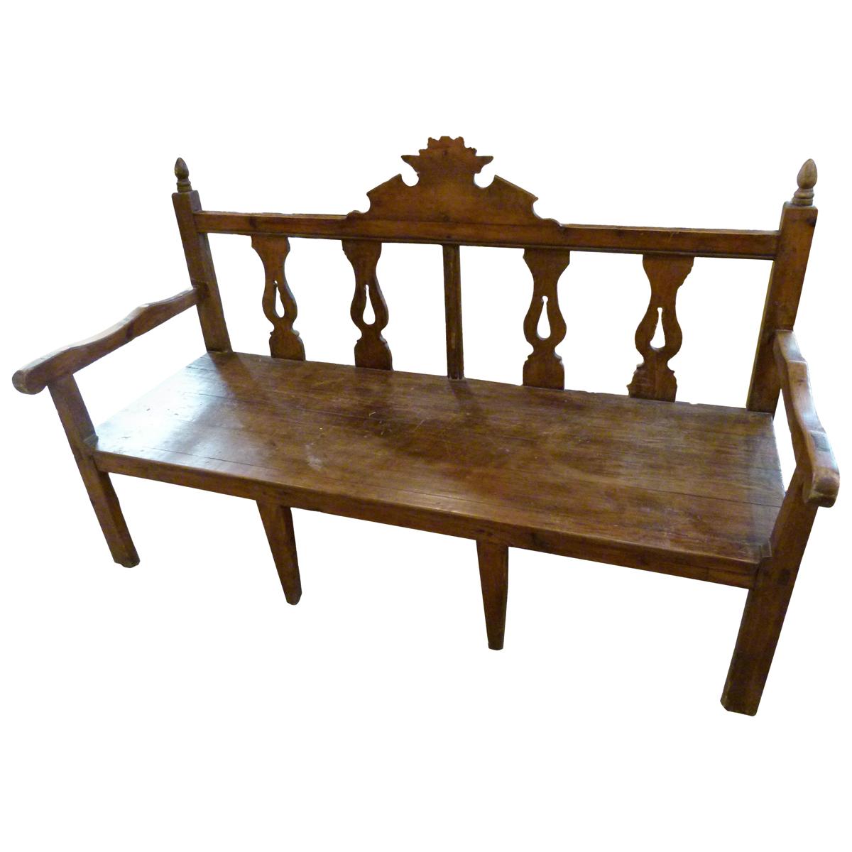 19th Century Hardwood Colonial Style Bench at 1stDibs