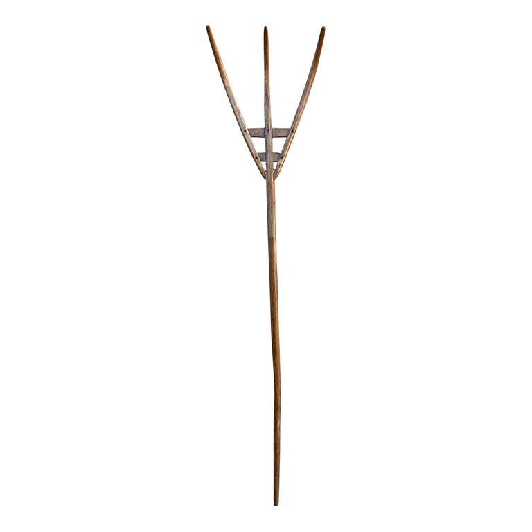 19th Century Hay Fork on Custom Wall Mount at 1stDibs