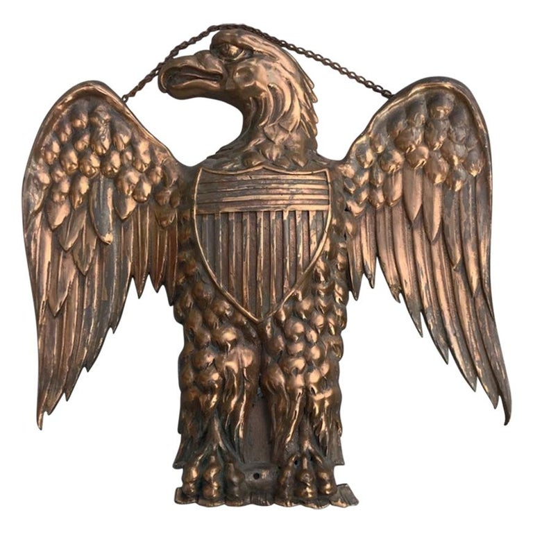 19th Century Heavy Copper Eagle Plaque with Copper Chain For Sale at ...
