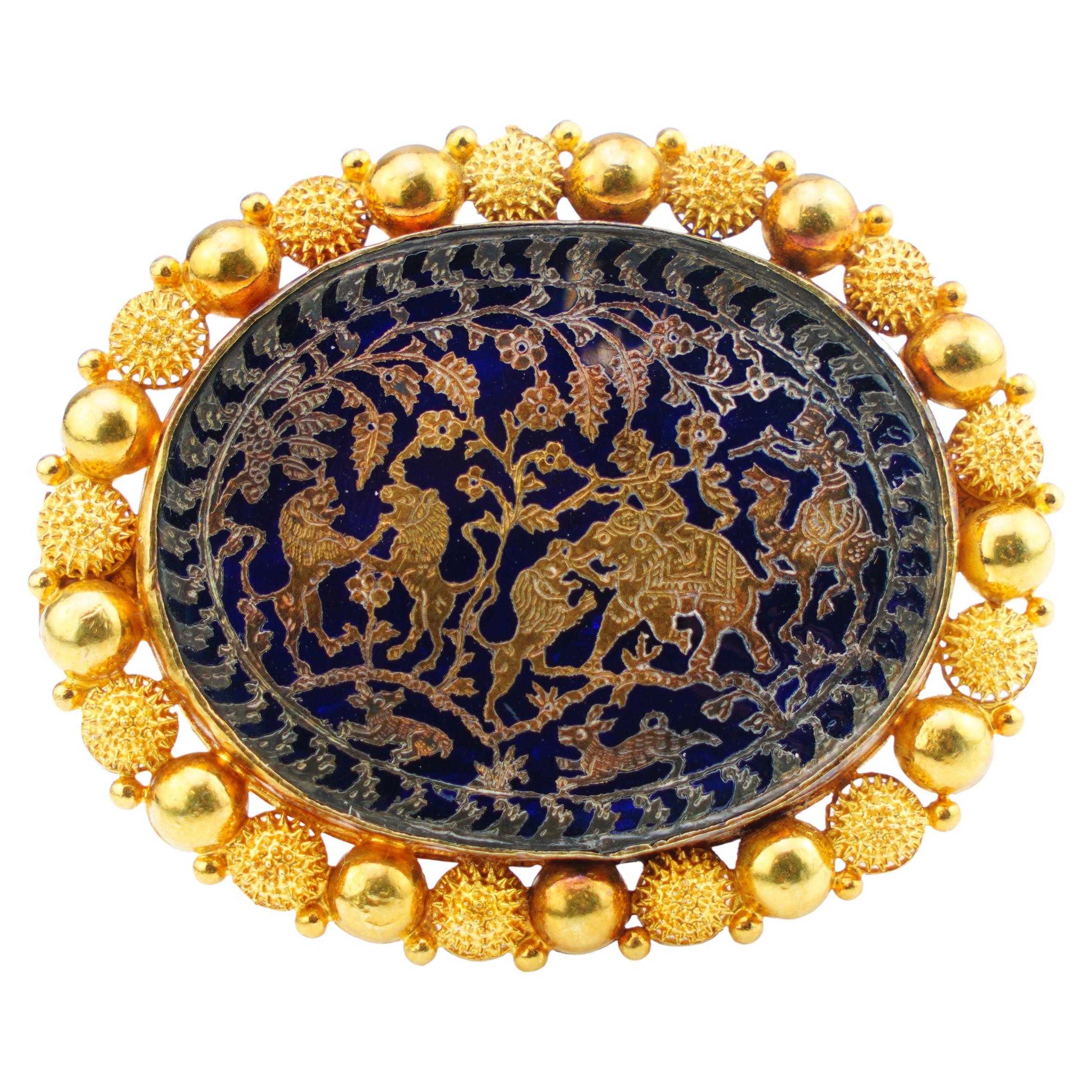 19th Century Indian Emerald Diamond Bena Pendant at 1stDibs