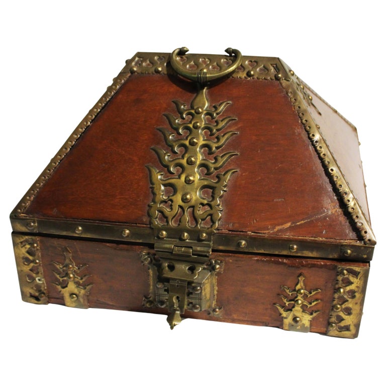 19th Century Indian Brass Bound Box at 1stDibs