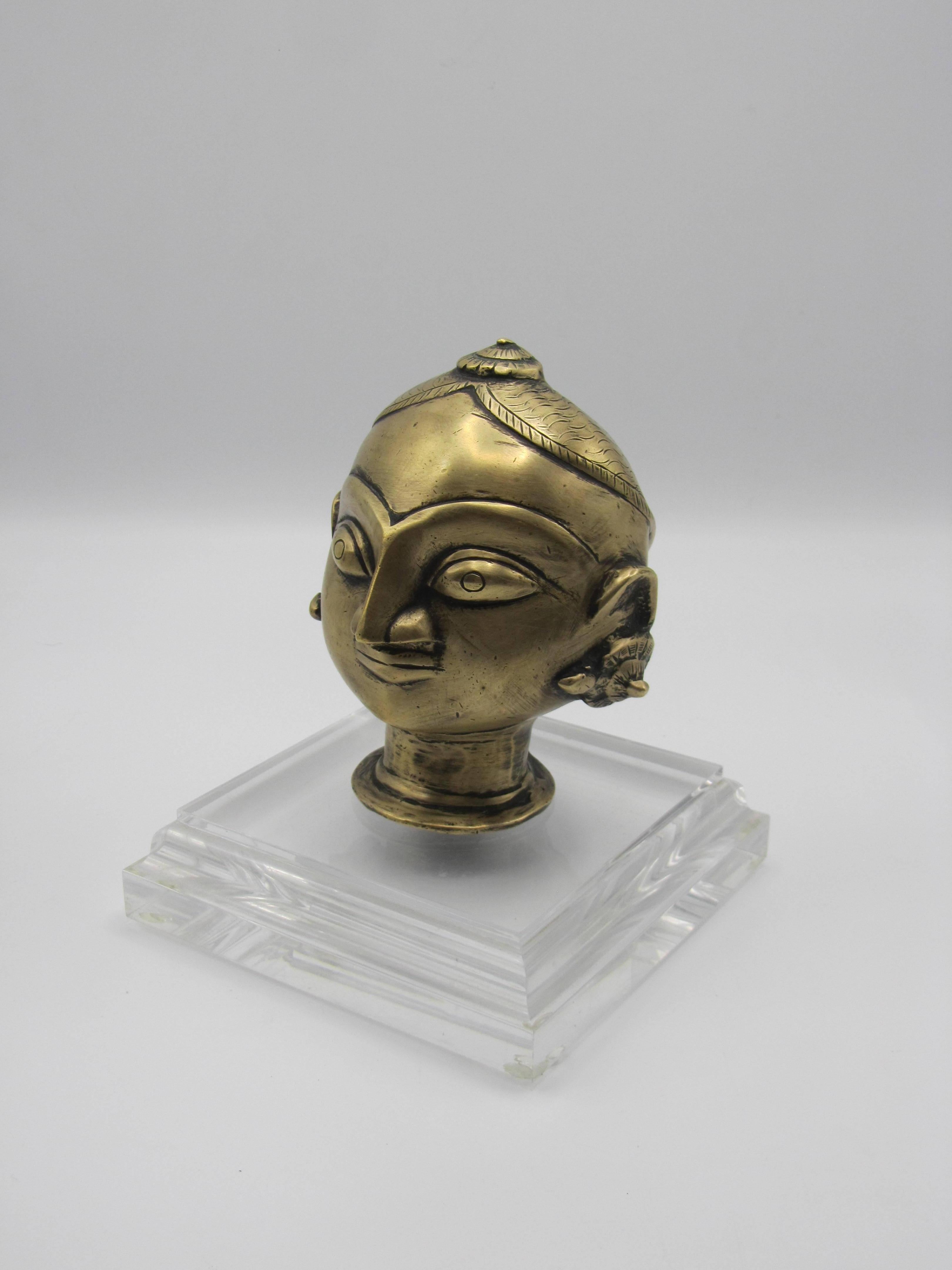 19th Century Indian Bronze Head of Gauri For Sale at 1stDibs