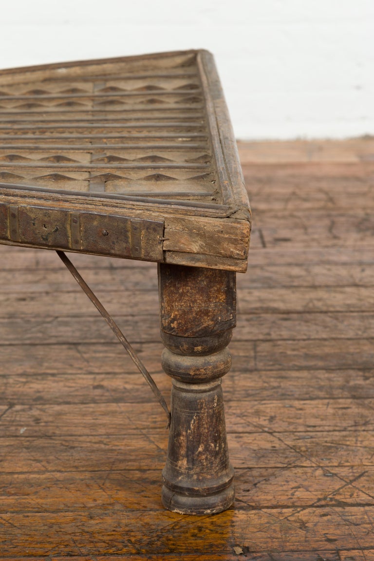 19th Century Indian Bullock Cart Made into a Coffee Table with Iron ...
