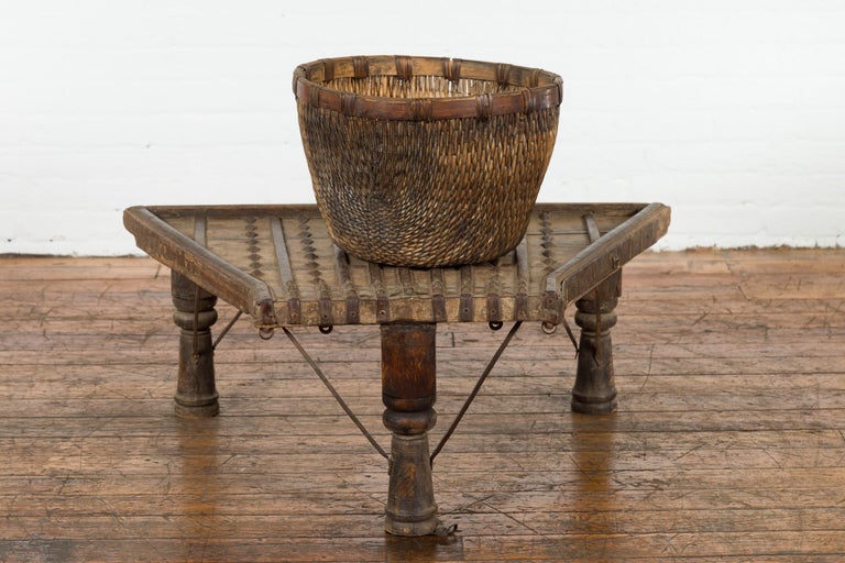 19th Century Indian Bullock Cart Made into a Coffee Table with Iron ...