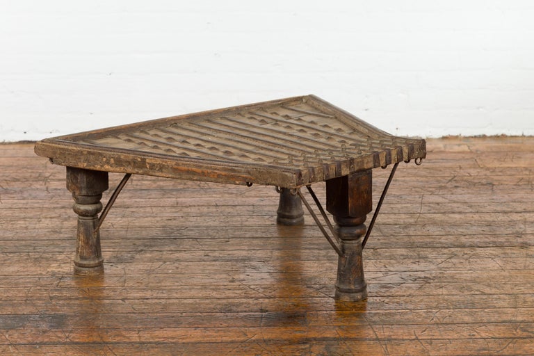 19th Century Indian Bullock Cart Made into a Coffee Table with Iron ...