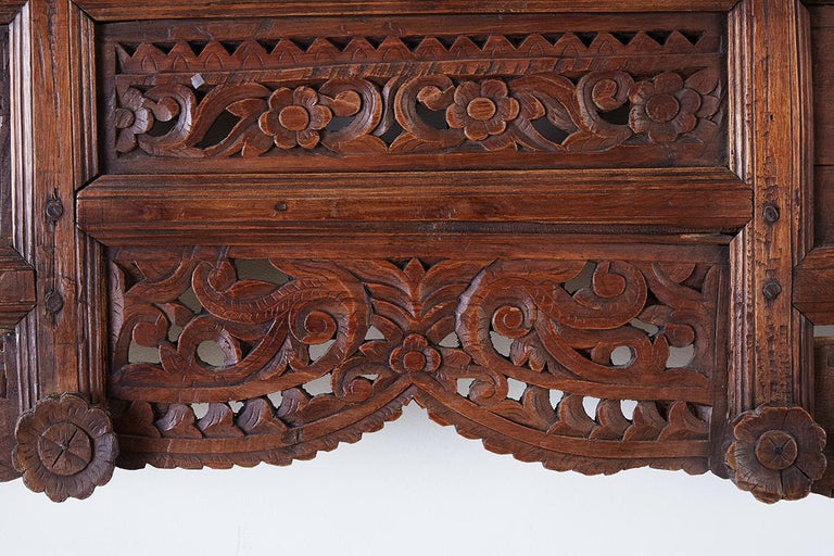 19th Century Indian Carved Wood Panel Window Surround at 1stDibs