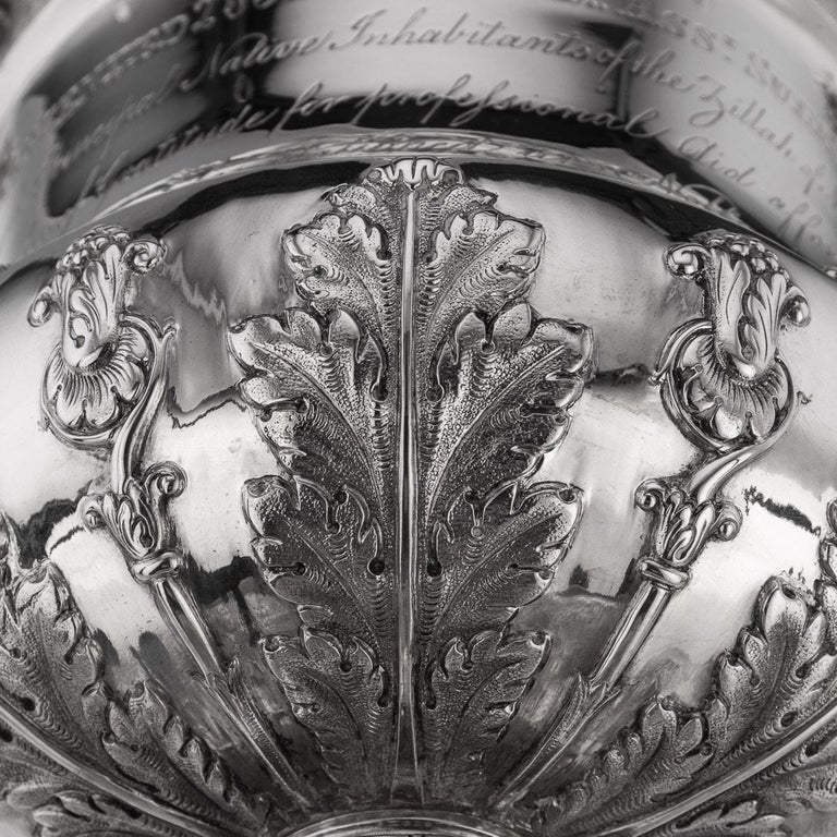 19th Century Indian Colonial Solid Silver Trophy Cup and Cover, Gordon ...