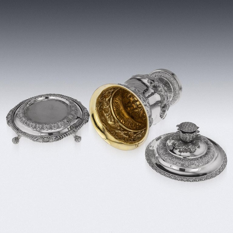 19th Century Indian Colonial Solid Silver Trophy Cup and Cover, Gordon ...