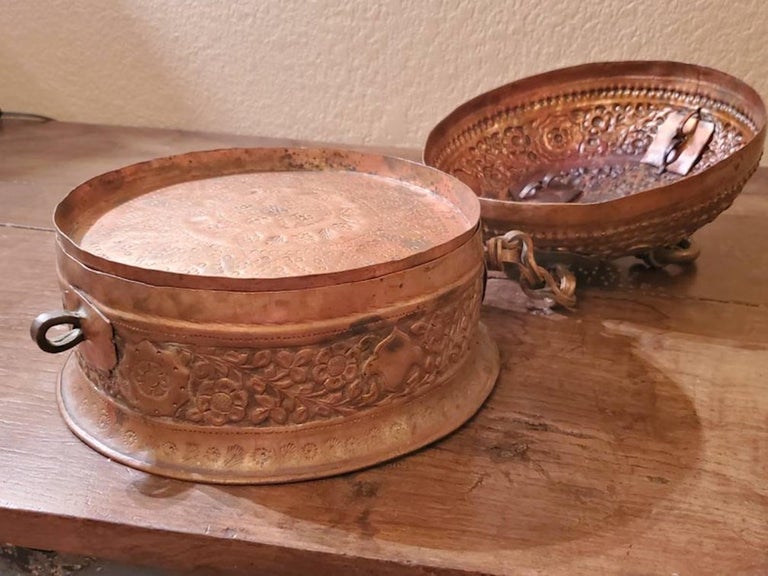 19th Century Indian Hammered Copper and Bronze Betel Nut Paan-Daan ...