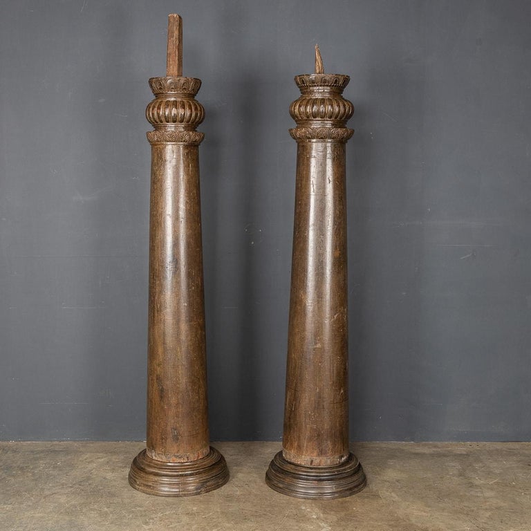19th Century Indian Handcarved Architectural Columns, c.1860 For Sale ...