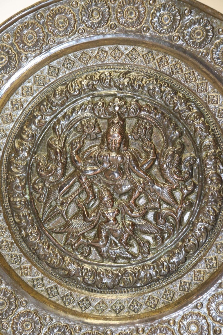 19th Century Indian Raj Period Copper and Brass Plaque circa 1880 For ...