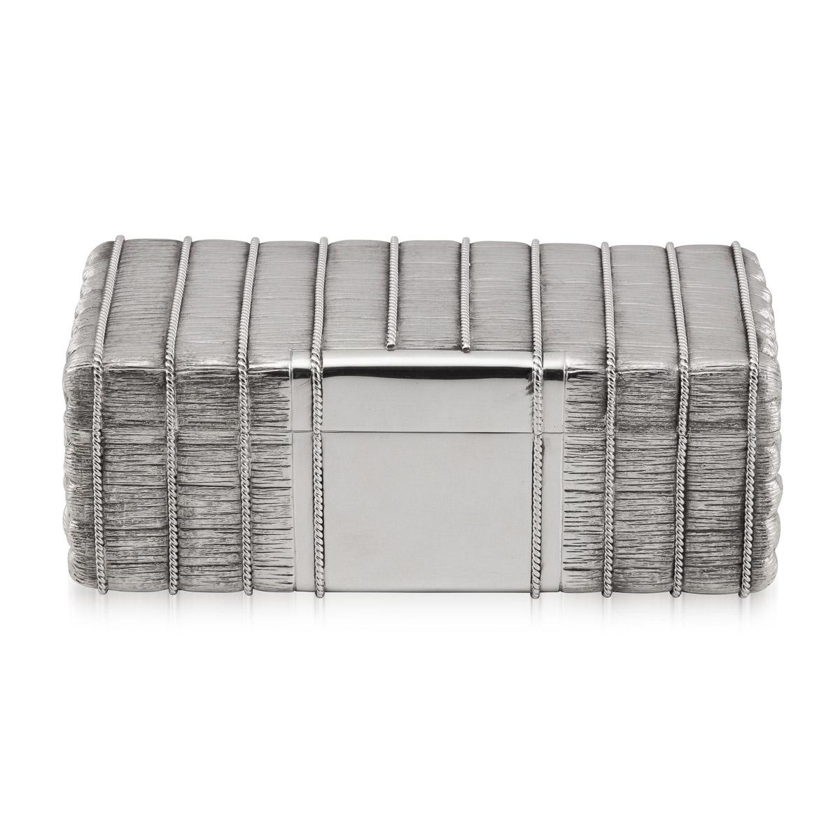 19th Century Indian Solid Silver Cigar Box, Hamilton and Co, circa 1860 ...