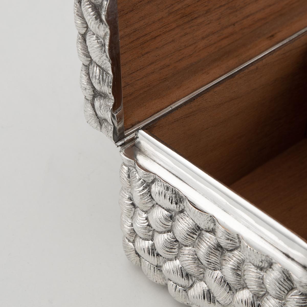 19th Century Indian Solid Silver Cigar Box, Hamilton and Co, circa 1860 ...