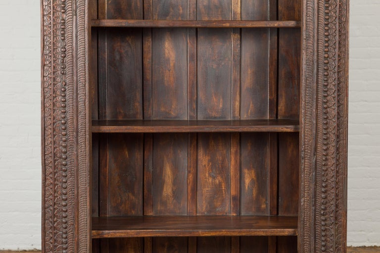 19th Century Indian Wooden Bookcase from Gujarat with Carved Friezes ...