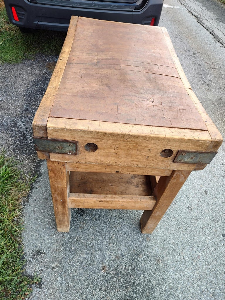 19th Century Industrial Butcher Block Table from England For Sale at ...