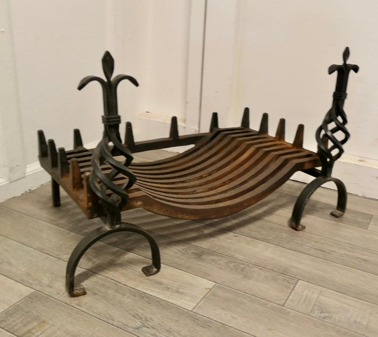 19th Century Inglenook Fire Grate on Andirons this is a Heavy Set For ...