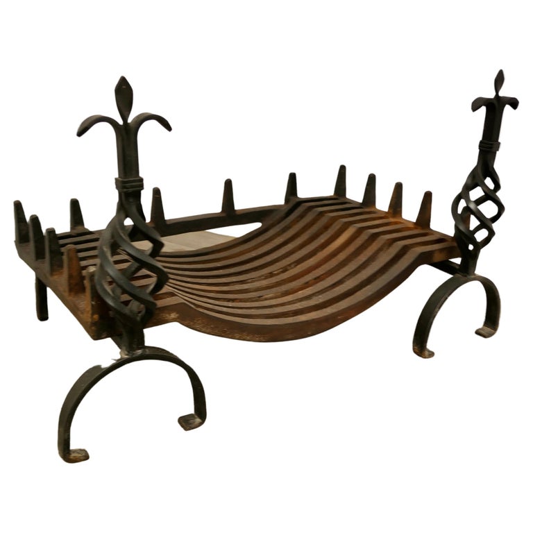 19th Century Inglenook Fire Grate on Andirons this is a Heavy Set For ...
