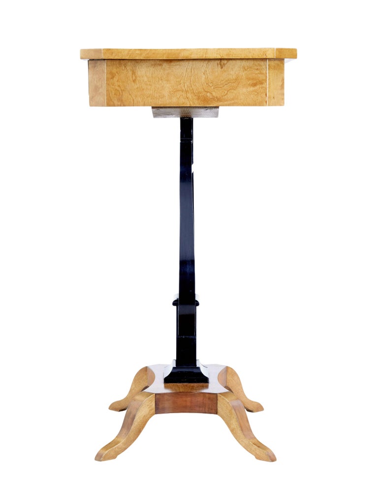 19th Century Inlaid Birch Lyre Form Occasional Table For Sale at 1stDibs