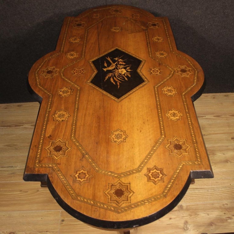 19th Century Inlaid Wood Antique Italian Table, 1880 For Sale at ...